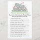 Love Elephants Nursery Rhyme Quiz baby shower game | Zazzle