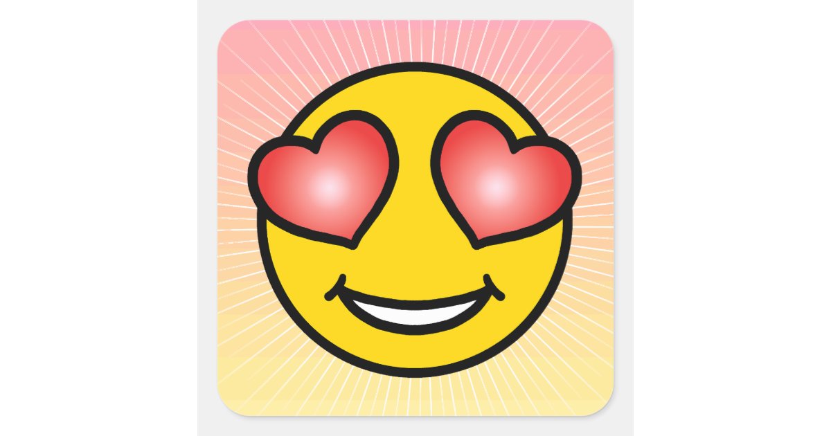 Love Emoji Square Sticker | Zazzle