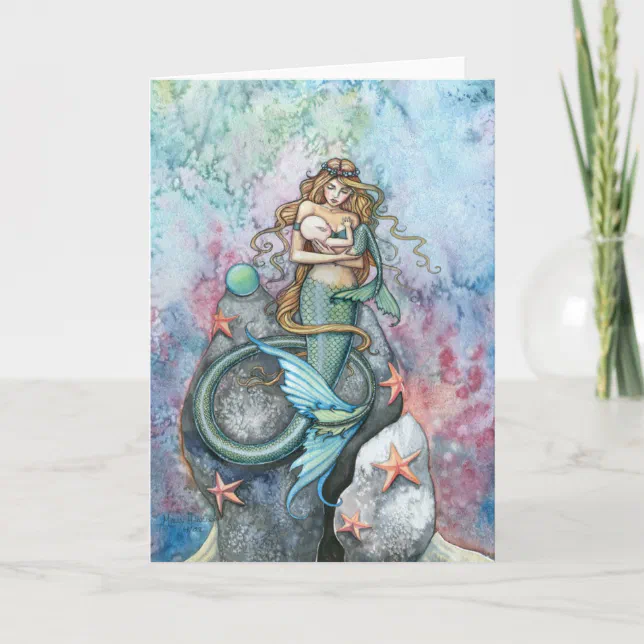 Love Eternal Mermaid and Baby Greeting Card | Zazzle