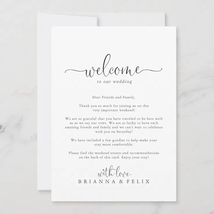 Love Fancy Script Wedding Welcome Letter | Zazzle