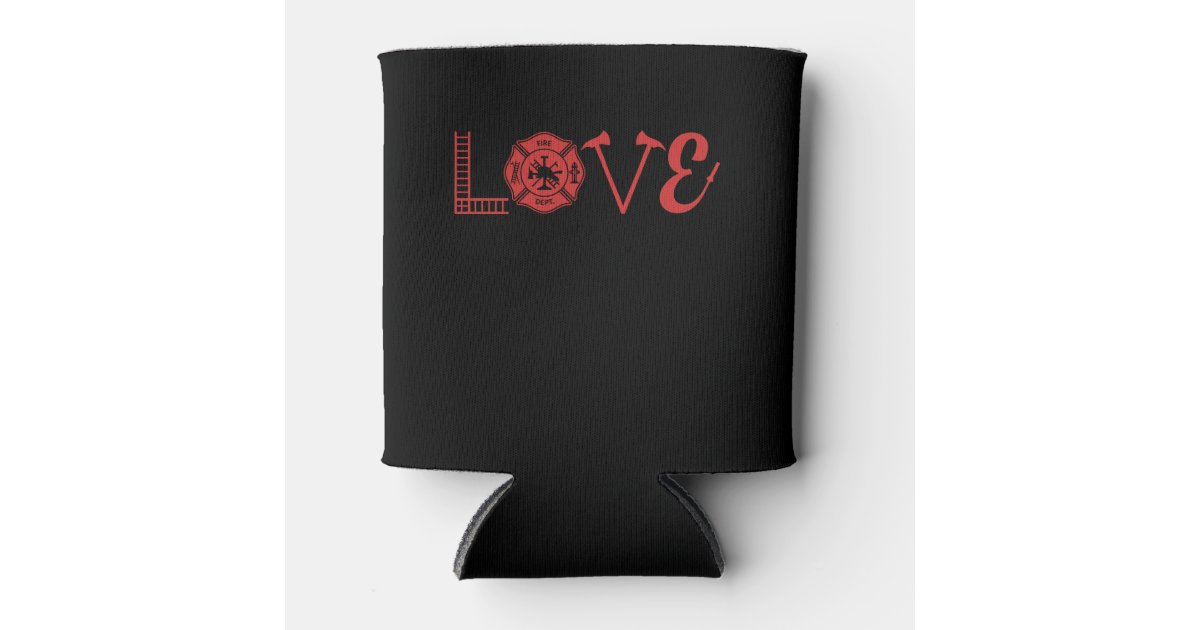Love Firefighter Can Cooler | Zazzle