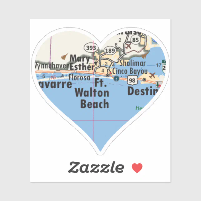 Love Fort Walton Beach Sticker | Zazzle