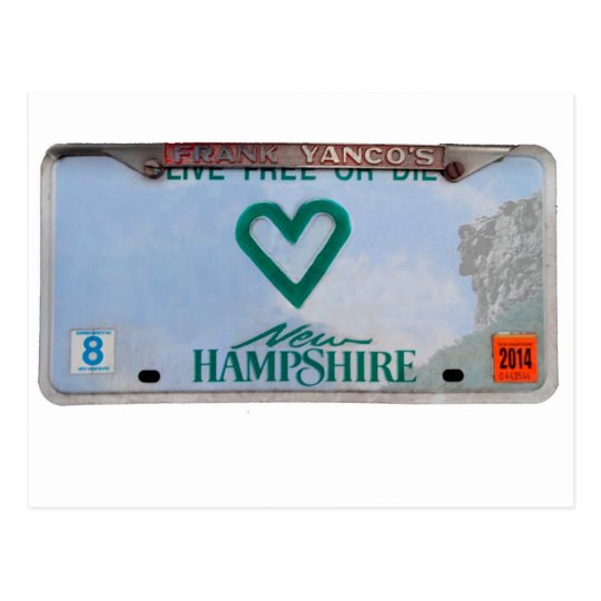 Love from NH license plate POSTCARD | Zazzle.com