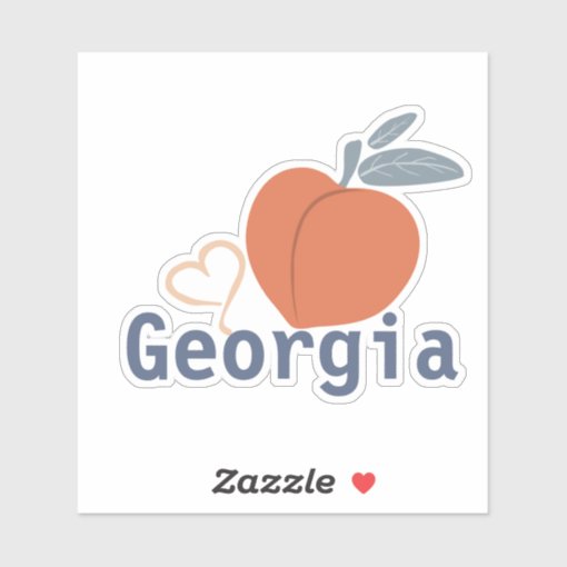 Love Georgia Peach Sticker | Zazzle