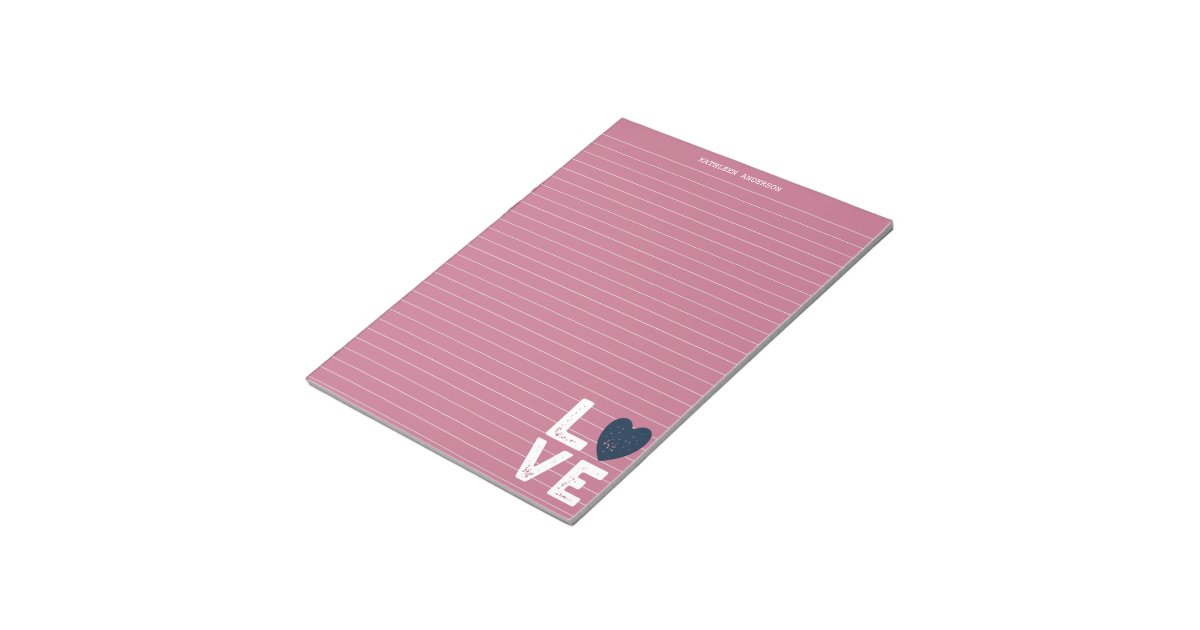 LOVE Graphic Lined Writing Paper Stationery Notepa Notepad | Zazzle