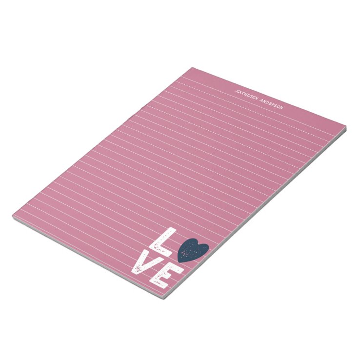 LOVE Graphic Lined Writing Paper Stationery Notepa Notepad | Zazzle