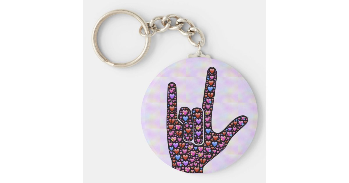Love Hand Sign keychain | Zazzle.com