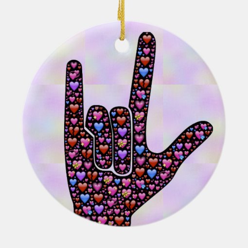 Love Hand Sign ornament | Zazzle