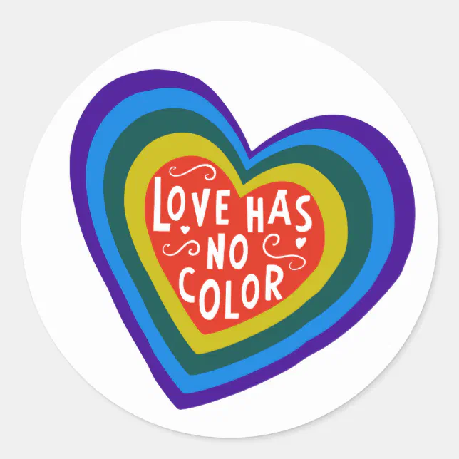 Love Has No Color Anti-Racism/Discrimination Classic Round Sticker | Zazzle