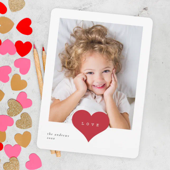 Love Heart Classroom Photo Valentines Day Card | Zazzle