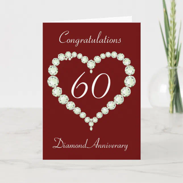 Love Heart Diamond Anniversary Card | Zazzle