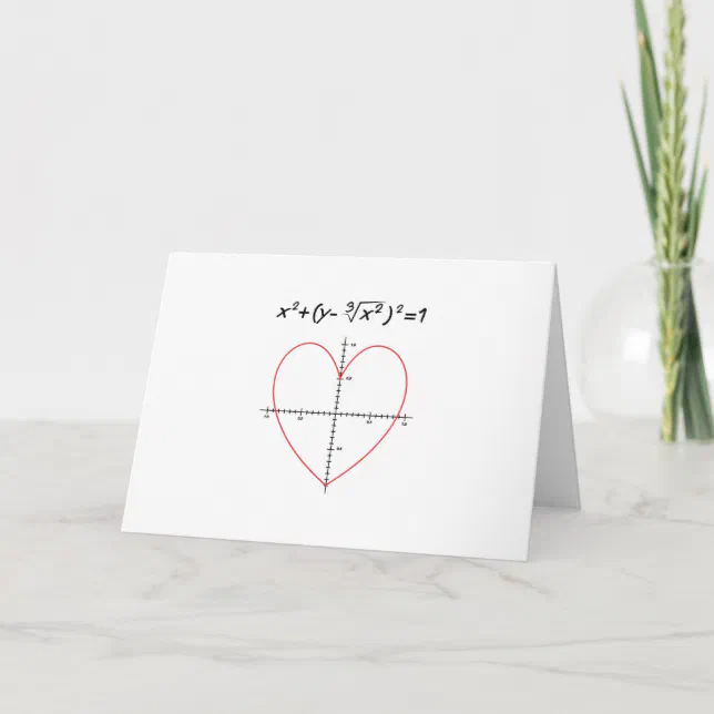 Love Heart Equation Math Funny Valentine's Day Holiday Card | Zazzle