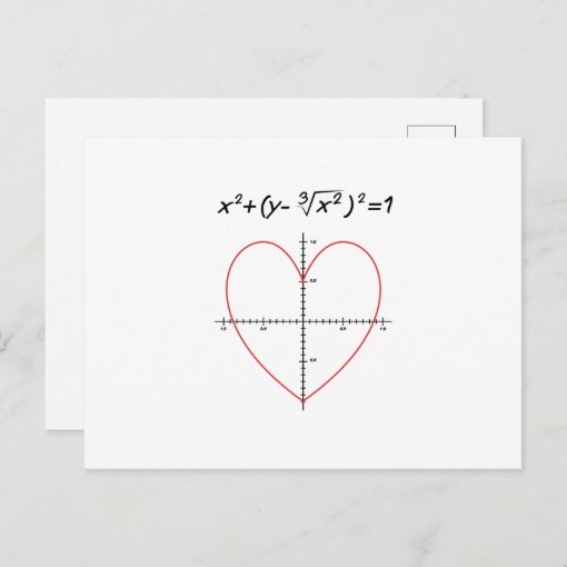 Love Heart Equation Math Funny Valentine's Day Holiday Postcard | Zazzle