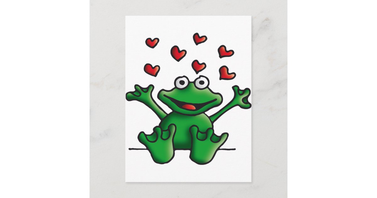 love heart frog postcard | Zazzle
