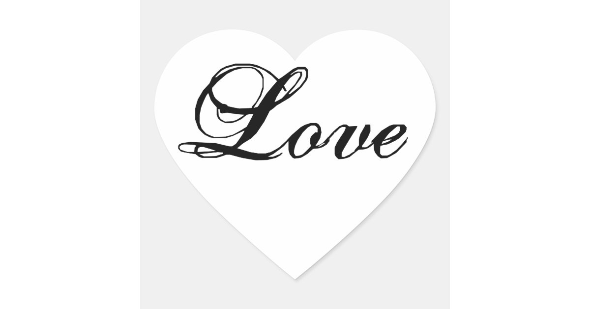 Love Heart Shape Sticker for Wedding Favours | Zazzle