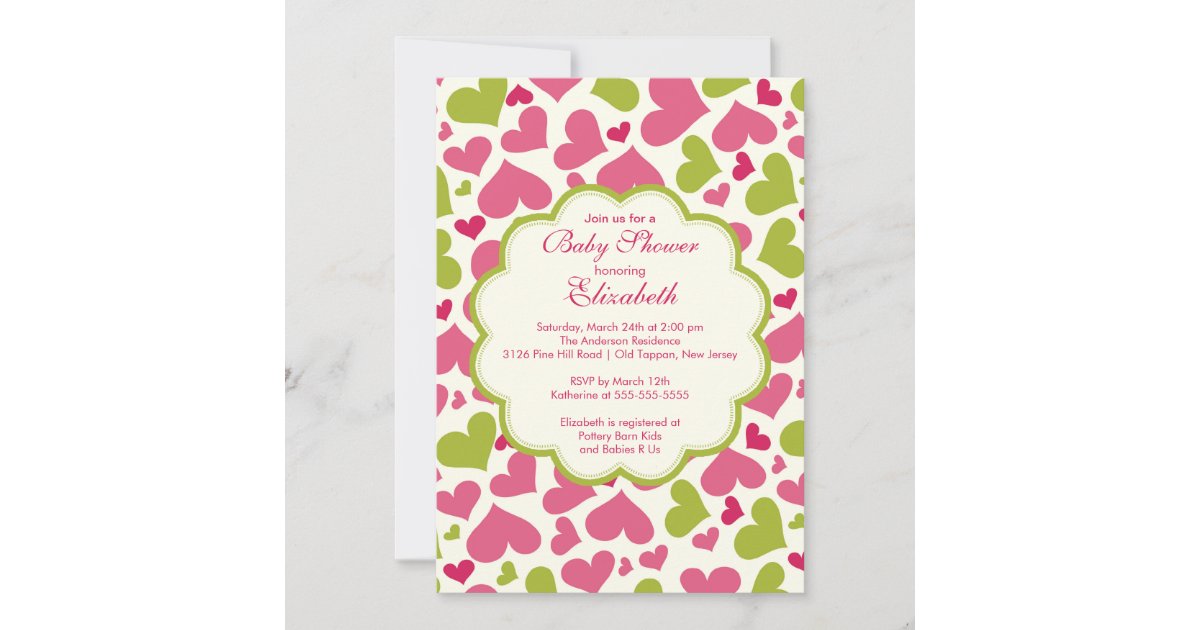 Love Heart Spring Baby Shower Invitation | Zazzle
