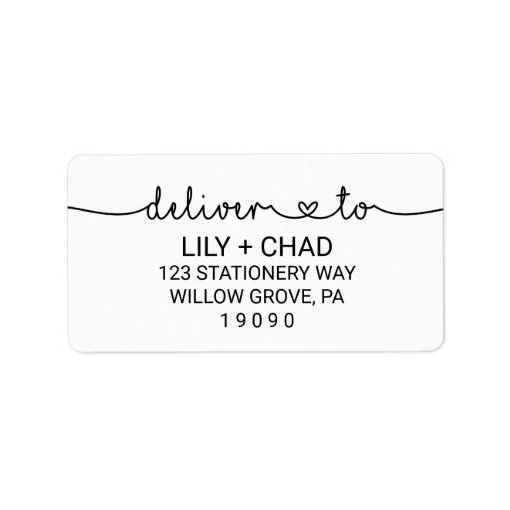 Love Hearts Deliver To Wedding Label | Zazzle
