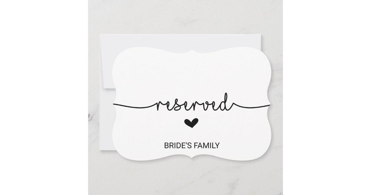 Love Hearts Reserved Sign Invitation | Zazzle