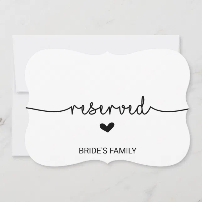 Love Hearts Reserved Sign Invitation | Zazzle
