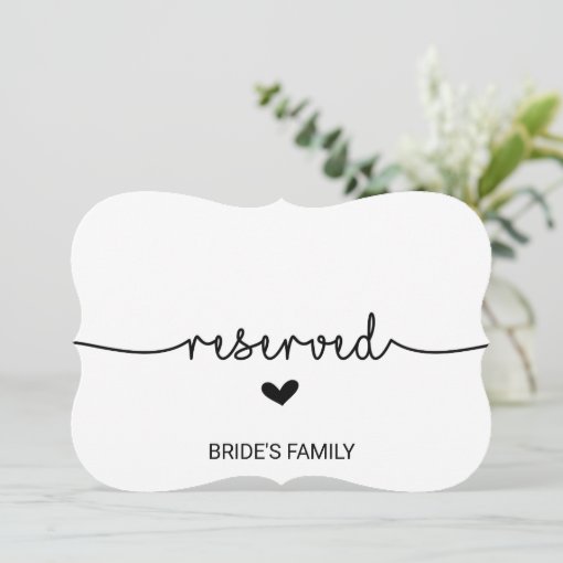 Love Hearts Reserved Sign Invitation | Zazzle