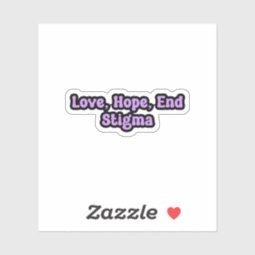 Love, Hope, End Stigma Purple Epilepsy Awareness Sticker | Zazzle