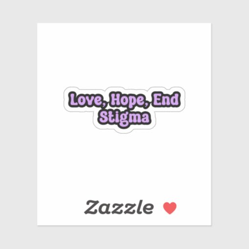 Love, Hope, End Stigma Purple Epilepsy Awareness Sticker | Zazzle