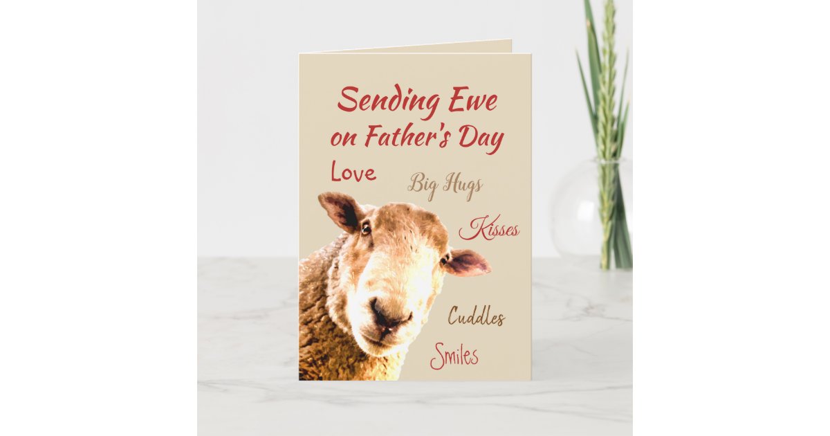 Love Hugs Kisses Father's Day Social Distance Fun Thank You Card | Zazzle