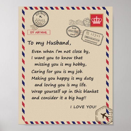 Love Husband | Letter To My Husband I Love You Poster | Zazzle.com