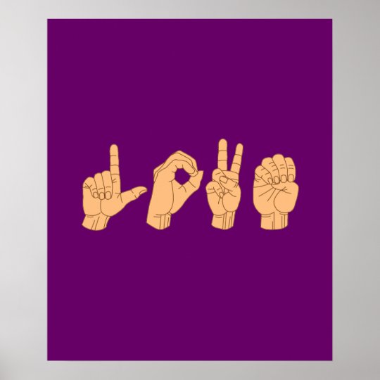 LOVE in American Sign Language | Zazzle.com