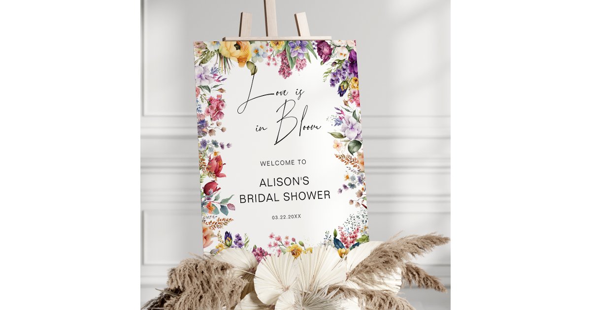 Love In Bloom Spring Bridal Shower Welcome Sign | Zazzle