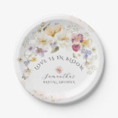 Love in bloom Wildflower Rustic Bridal Shower Paper Plates | Zazzle