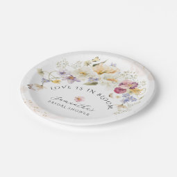 Love in bloom Wildflower Rustic Bridal Shower Paper Plates | Zazzle
