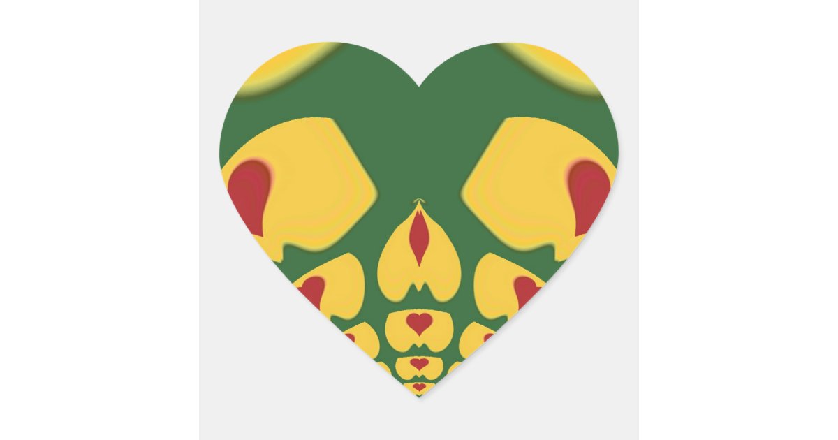 Love in Rasta Colors: Reggae Hearts Heart Sticker | Zazzle
