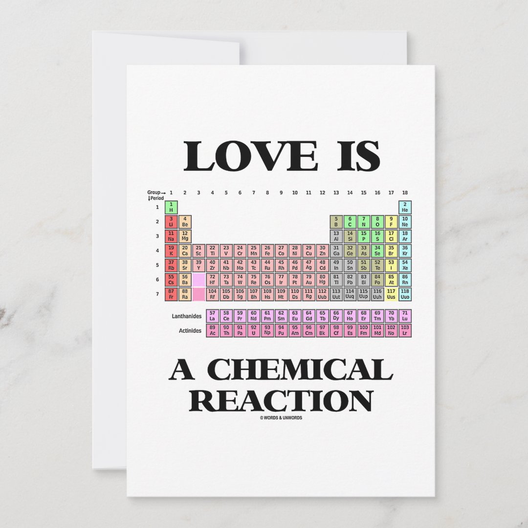 Love Is A Chemical Reaction (Periodic Table) Invitation | Zazzle