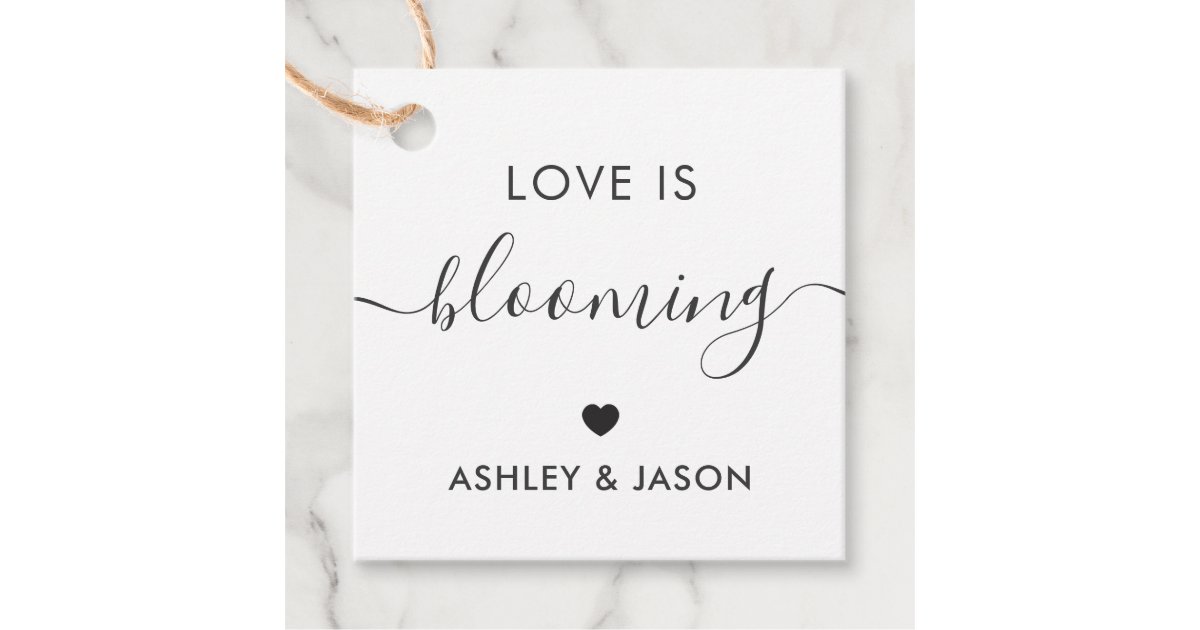 Love is Blooming, Flowers Gift Tag, Wedding, Kraft Favor Tags | Zazzle