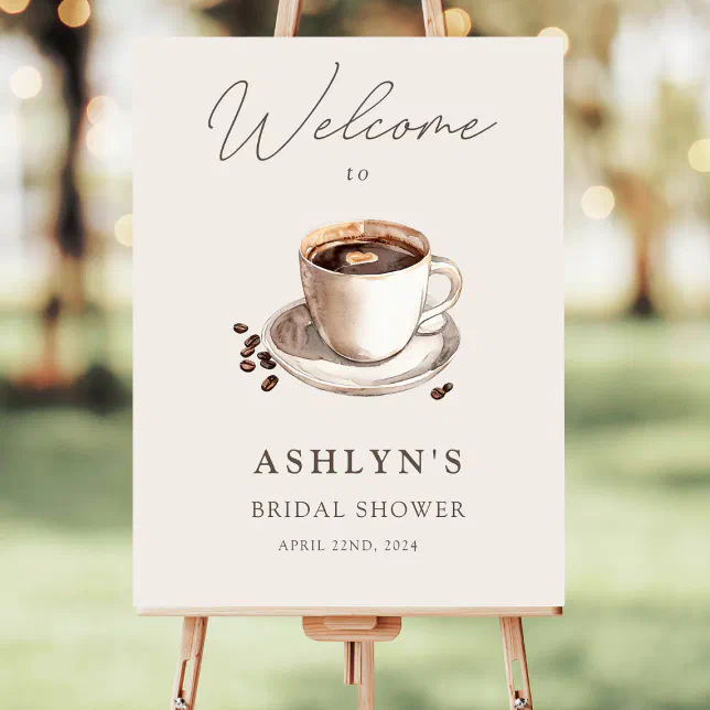 Love is Brewing Bridal Shower Welcome Sign | Zazzle