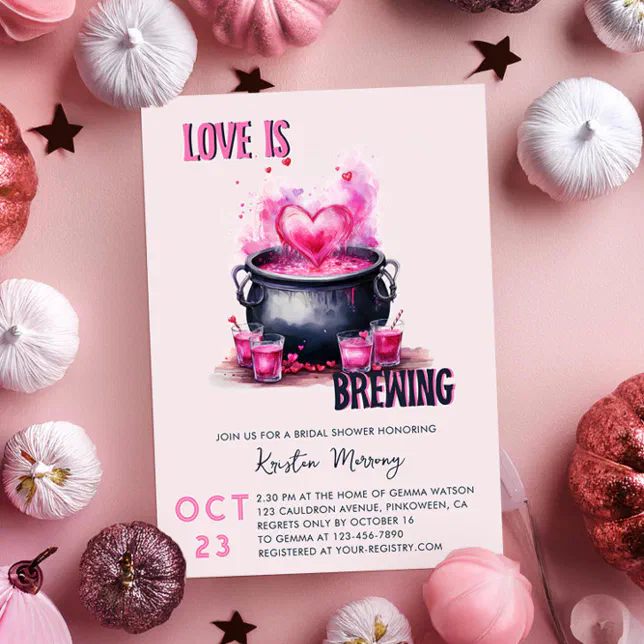 Love is Brewing Cauldron of Potion Bridal Shower Invitation | Zazzle