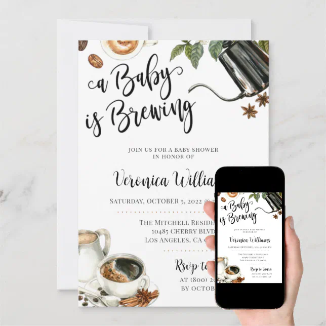 Love is Brewing Coffee Baby Shower Invitation | Zazzle