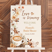 Love is Brewing Coffee Bridal Shower Welcome Sign | Zazzle