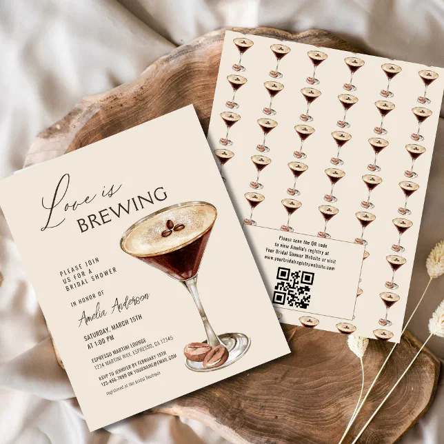 Love is Brewing Espresso Martini Bridal Shower | Zazzle