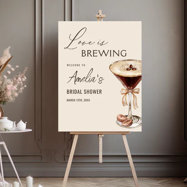 Love is Brewing Espresso Martini Bridal Shower Foam Board | Zazzle