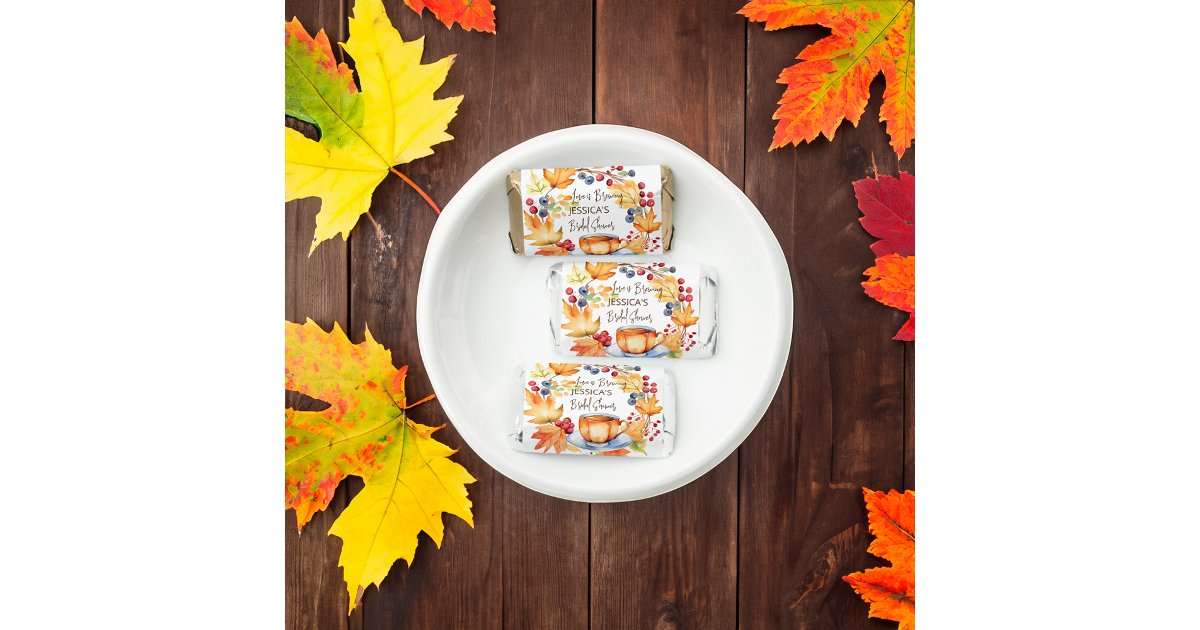 Love is brewing fall themed bridal shower favors | Zazzle