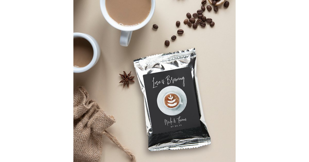 Love Is Brewing Personalized Wedding or Engagement Coffee Drink Mix ...