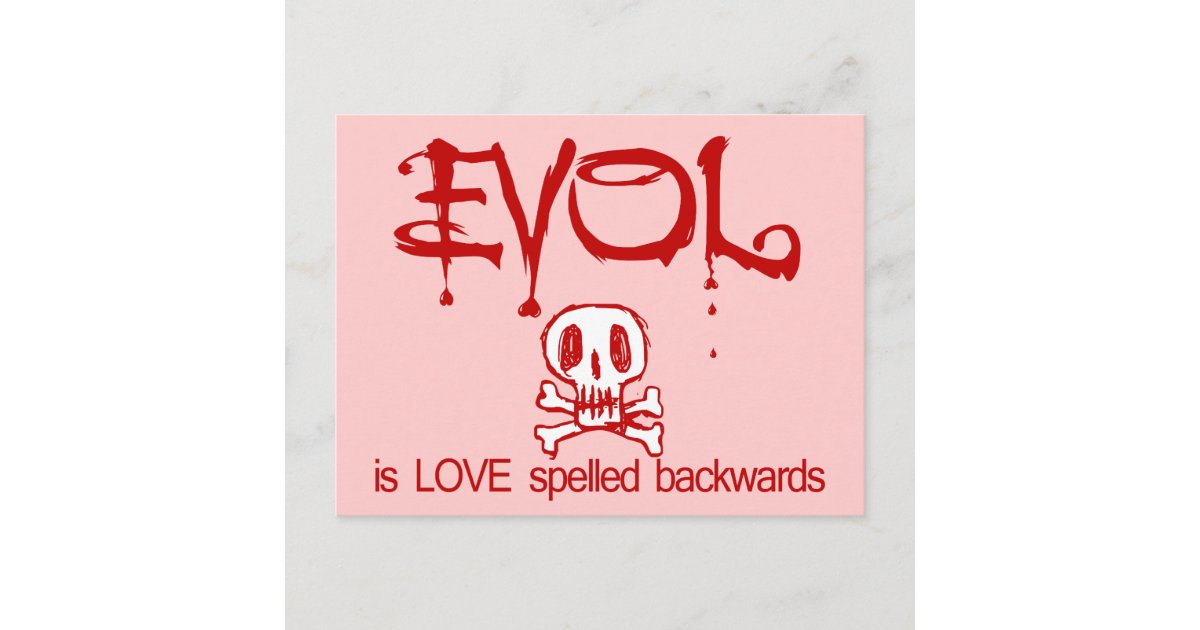 Love is Evil Postcard | Zazzle
