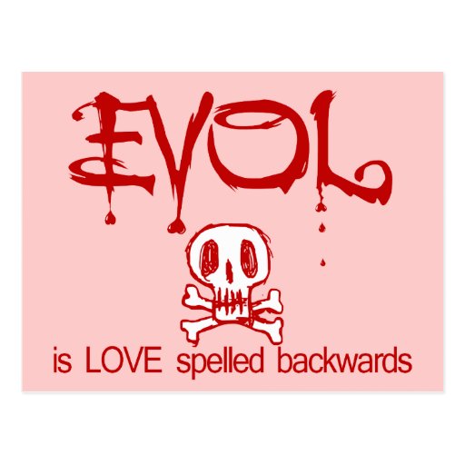 Love is Evil Postcard | Zazzle