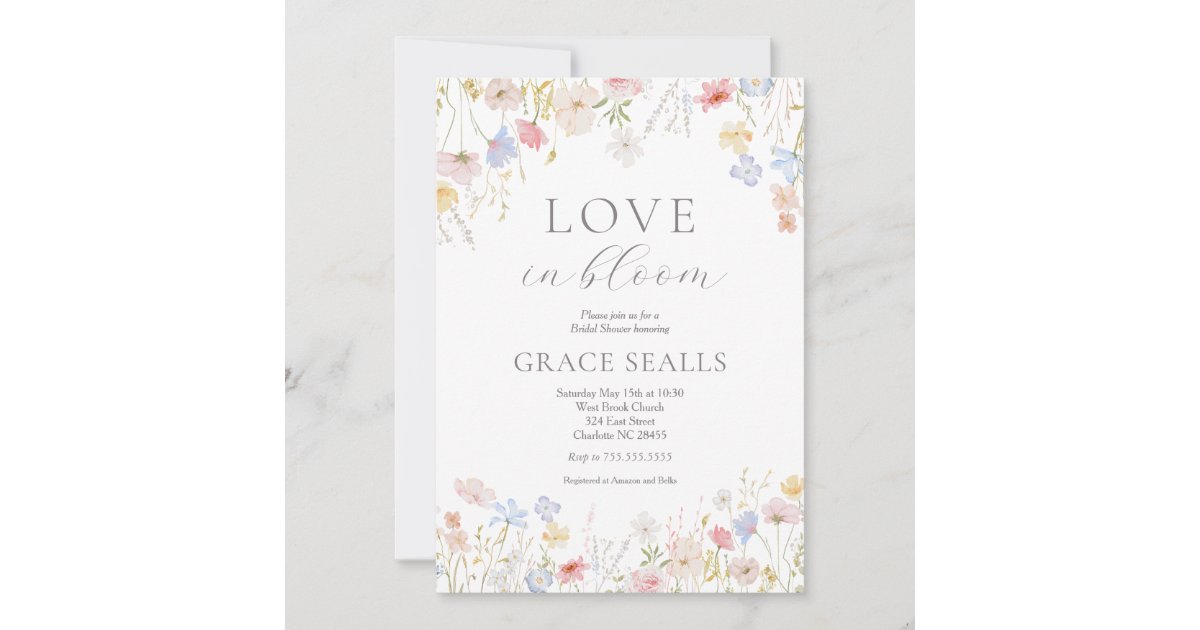Love Is In Bloom Bridal Shower Invitation | Zazzle