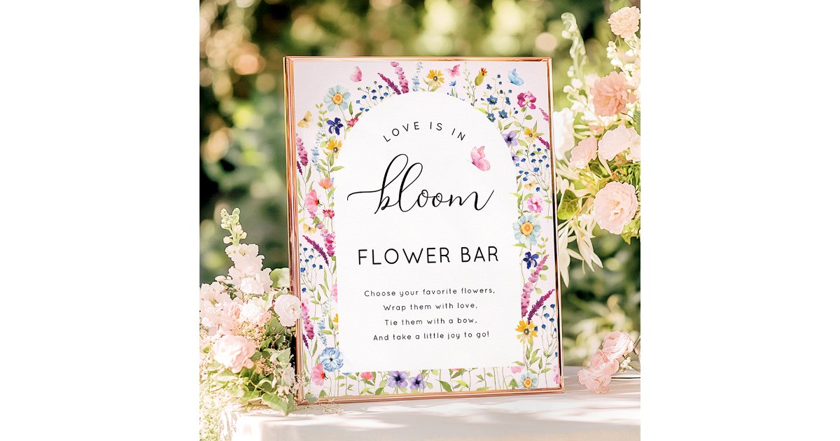Love is in Bloom Flower Bar Sign | Zazzle