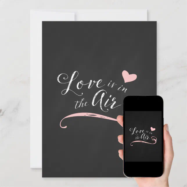 Love is in the Air Chalkboard Wedding Invitation | Zazzle