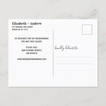 Love is Infectious Covid19 Wedding Postponement Announcement Postcard ...