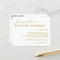 Love is Infectious Gold Wedding Postponement Announcement Postcard | Zazzle